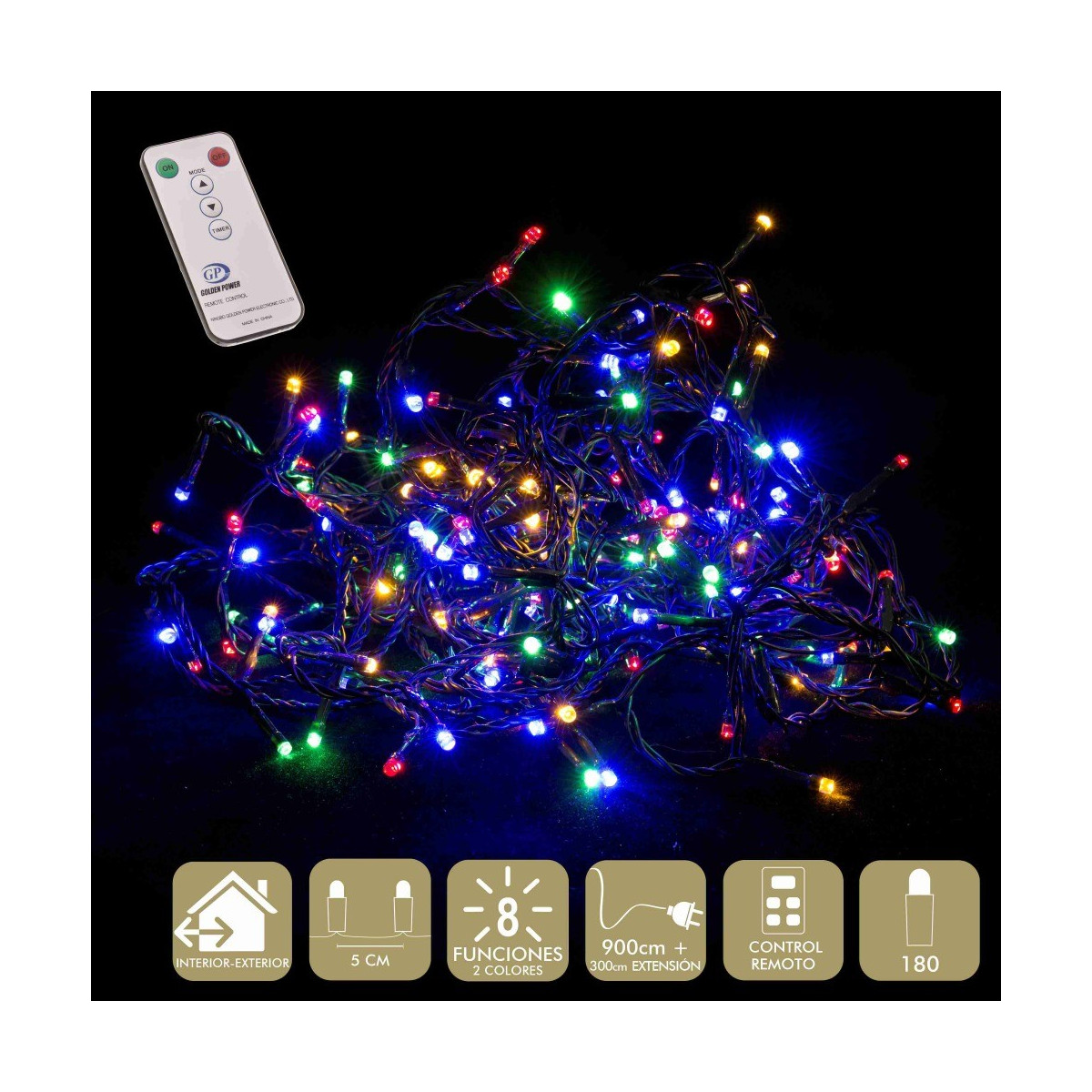 180 Luzes Led 8 Funções