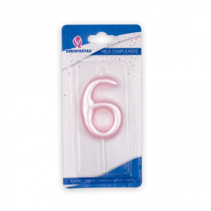 Vela Rosa Número 6