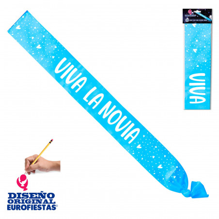 Faixa Azul Claro Viva Os Corações Da Noiva