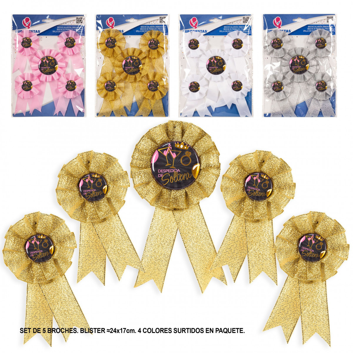 Conjunto Broches Copo E Anel Festa Única 4Cs