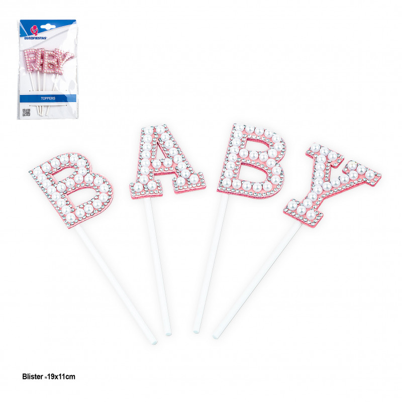 Topper De Letras Baby Rosas